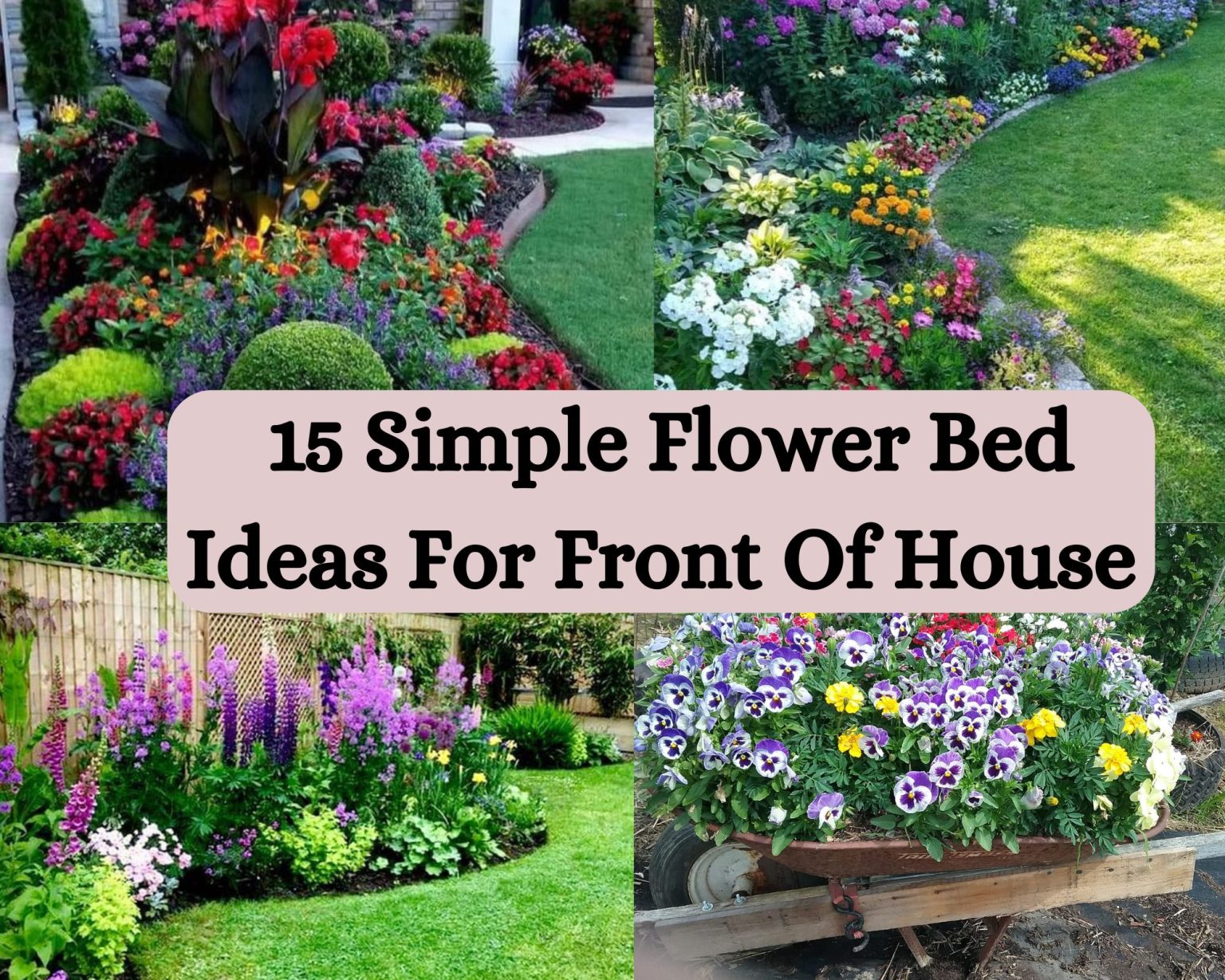 15 Simple Flower Bed Ideas For Front Of House